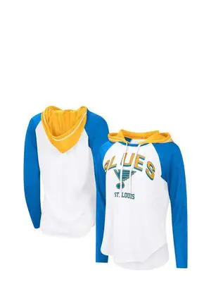 G-III 4HER BY CARL BANKS St. Louis Blues Hooded Long-sleeve T-shirt - White