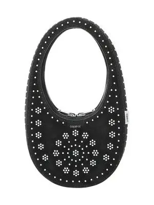 Coperni Mini Swipe Crystal Studded Top Handle Bag - Black-silver Blkslv