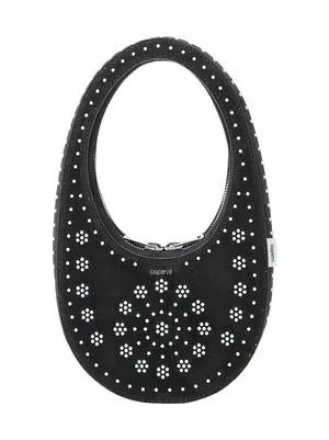 Coperni Mini Swipe Crystal Studded Top Handle Bag Black-silver Blkslv