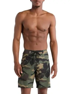 TENŌRE Printed Board Shorts - Olive