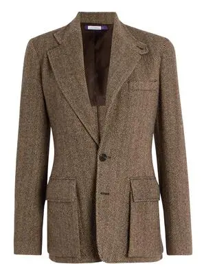 Ralph Lauren Preston Ii Herringbone Tweed Blazer - Brown