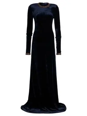 Ralph Lauren Nancie Velvet Gown - Blue