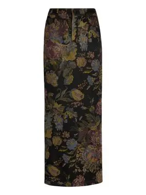 Ralph Lauren Floral Tapestry Maxi Skirt - Brown