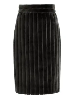 MEL USINE Roitfeld Velvet Corduroy Mini Skirt - Black