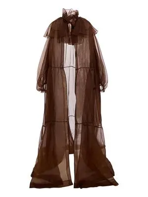 MEL USINE Apolline Silk Cloak - Brown