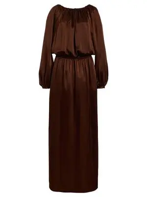 MEL USINE Evelyne Silk Maxi Dress - Brown