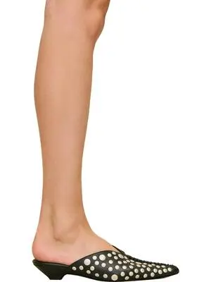 Cult Gaia Jasmin Studded Babouche - Black