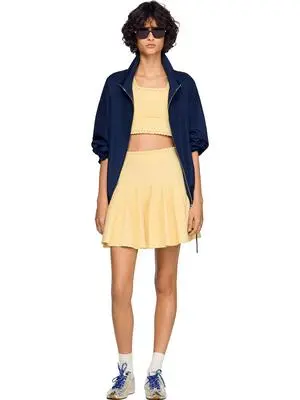 Sandro Mini Knit Skater Skirt - Butter