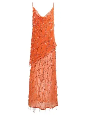 THIRD FORM Sequined Chiffon Maxi Dress - Orange