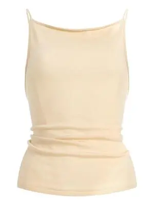 ST. AGNI Twist-Back Tencel Jersey Tank Top Neutral