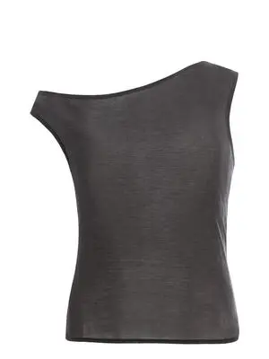 ST. AGNI Asymmetric Jersey Top - Grey
