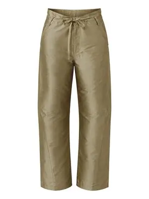 Chan Luu Techno Taffeta Barrel Pants Green