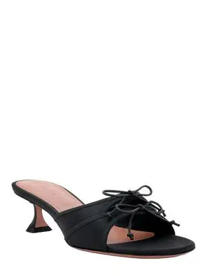 Amina Muaddi Eleonora Satin Mules - Black