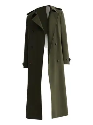 Veronica De Piante Amara Longline Trench Coat - Olive