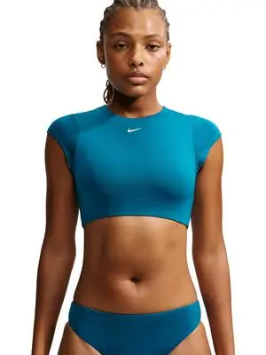 Nike Cropped Swim Top - Blue