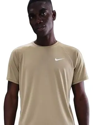 Nike Swim Hydroguard Essential Dri-fit Uv Short Sleeve Top - Brown