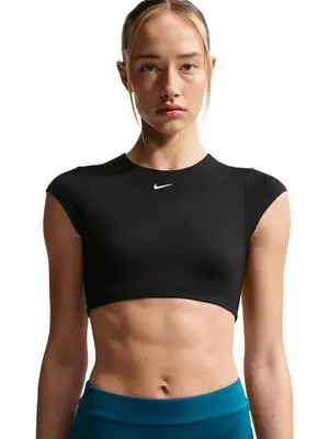 Nike Cropped Swim Top - Black