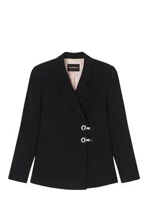 Emporio Armani Satin Blazer - Solid Black