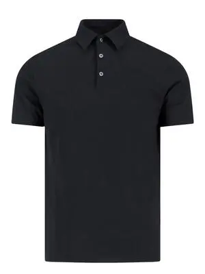 ZANONE Cotton Polo Shirt - Black