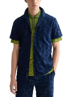 Scotch & Soda Terry Jacquard Shirt - Pageant Blue