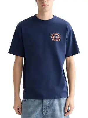Scotch & Soda Desert Solstice Logo T-shirt - Pageant Blue