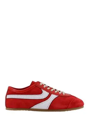 Dries Van Noten Suede Low Top Sneakers - Red