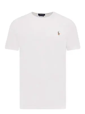 Polo Ralph Lauren Cotton Tshirt With Logo Embroidery - White
