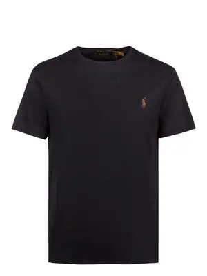 Polo Ralph Lauren Cotton Tshirt With Logo Embroidery - Black