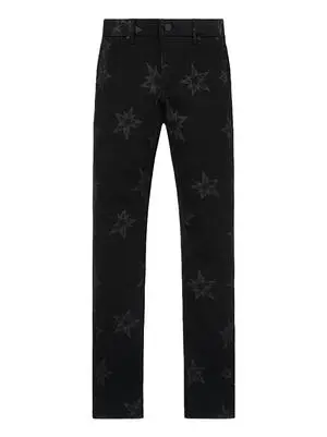 RtA Skinny Fit Star Pattern Denim Jeans - Black Allover Star