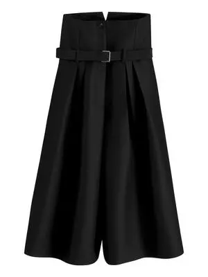 Dior Belted Cropped Wide-leg Pants - Black Wool And Silk