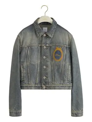 Dior Médaillon Cropped Jacket - Blue Stonewashed Cotton Denim