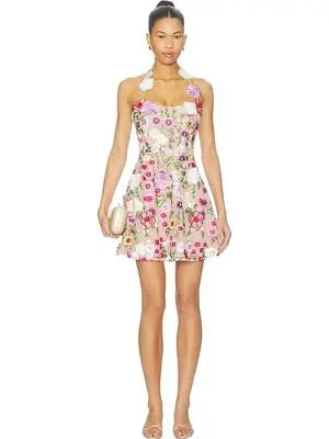 ELLIATT Neve A Line Mini Dress - Nude Multi Floral