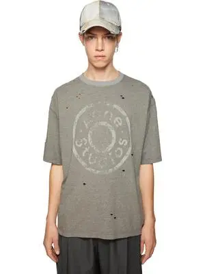 Acne Studios Distressed Logo T-shirt - Moss Green