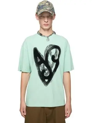 Acne Studios Logo T-shirt Relaxed Fit - Sea Foam Green