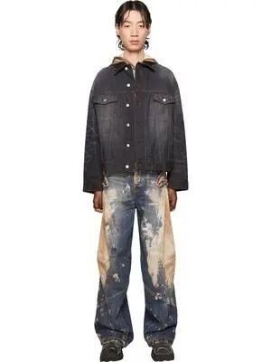 Acne Studios Denim Jacket Oversized Fit - Dark Blue
