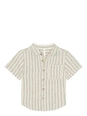 RYLEE + CRU Collared Short Sleeve Shirt - Nautical Stripe