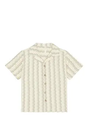 RYLEE + CRU Lapel Collar Shirt - Wave Stripe