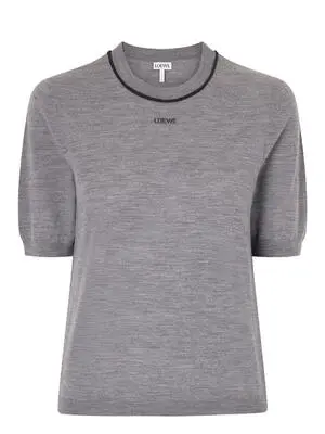 Loewe Piped Wool T-shirt - Gray