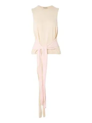 JW Anderson JW Anderson Tie-Detailed Cotton And Cashmere-Blend Tank Ivory