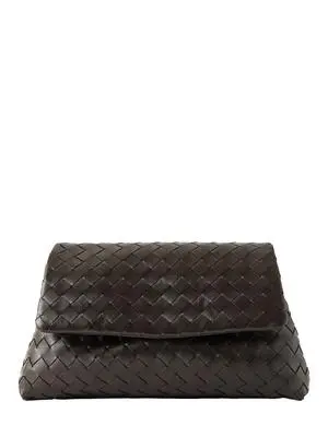 Bottega Veneta Giorno Intrecciato Leather Shoulder Bag - Brown