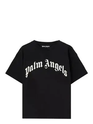 Palm Angels Curved Logo T-shirt - Black