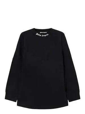 Palm Angels Logo Long-sleeved T-shirt - Black