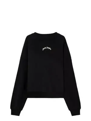 Palm Angels Curved Logo Sweatshirt - Black