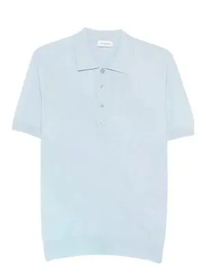 PAOLO PECORA Textured Polo Shirt - Blue