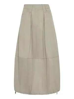 Brunello Cucinelli Drawstring Midi Skirt - Neutrals