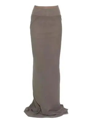 Rick Owens Ribbed Trim Maxi Skirt - Grey