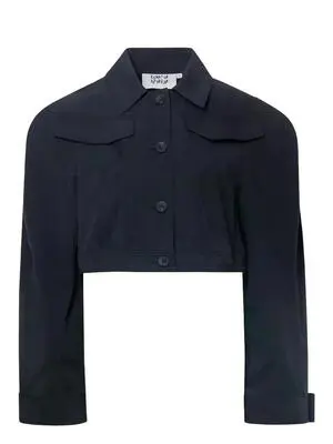 KUMANN YHJ Signature Cropped Trucker Jacket - Blue