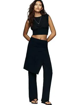 Anthropologie Wrap Skirt Pants - Black