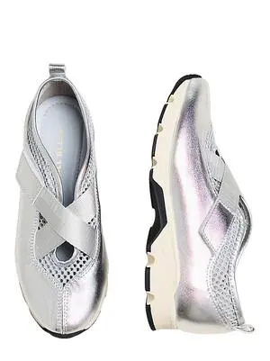 ALL BLACK Crisscross Slip-on Sneakers - Silver