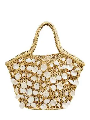 L*Space Alba Raffia Shell Tote - Natural Shell